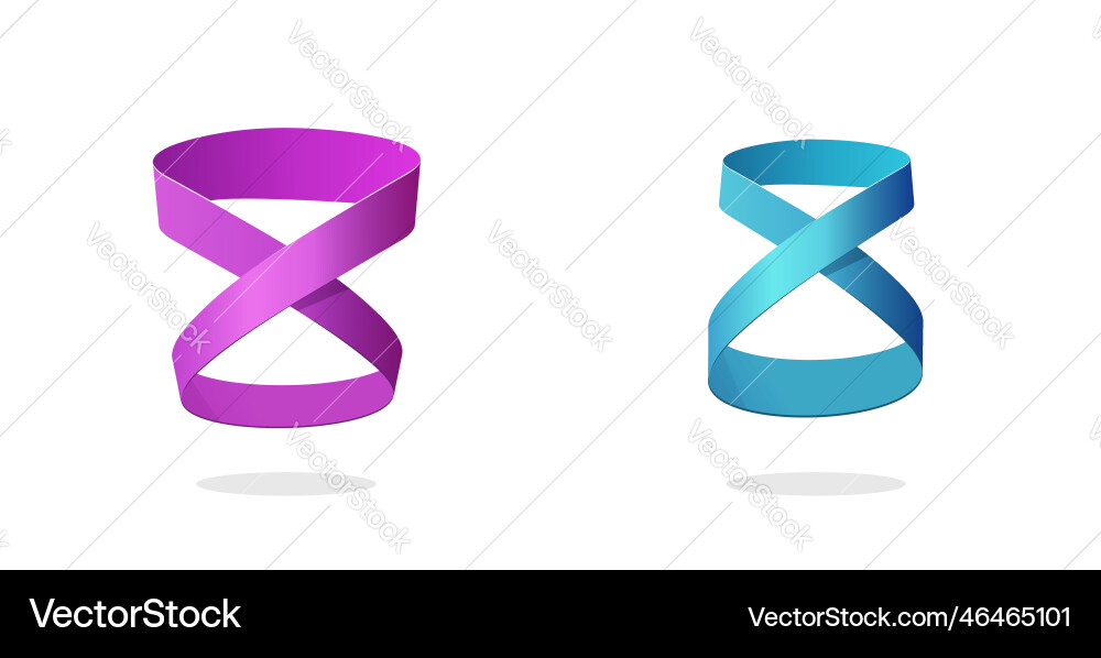 Logo infinite loop 3d icon blue purple violet Vector Image