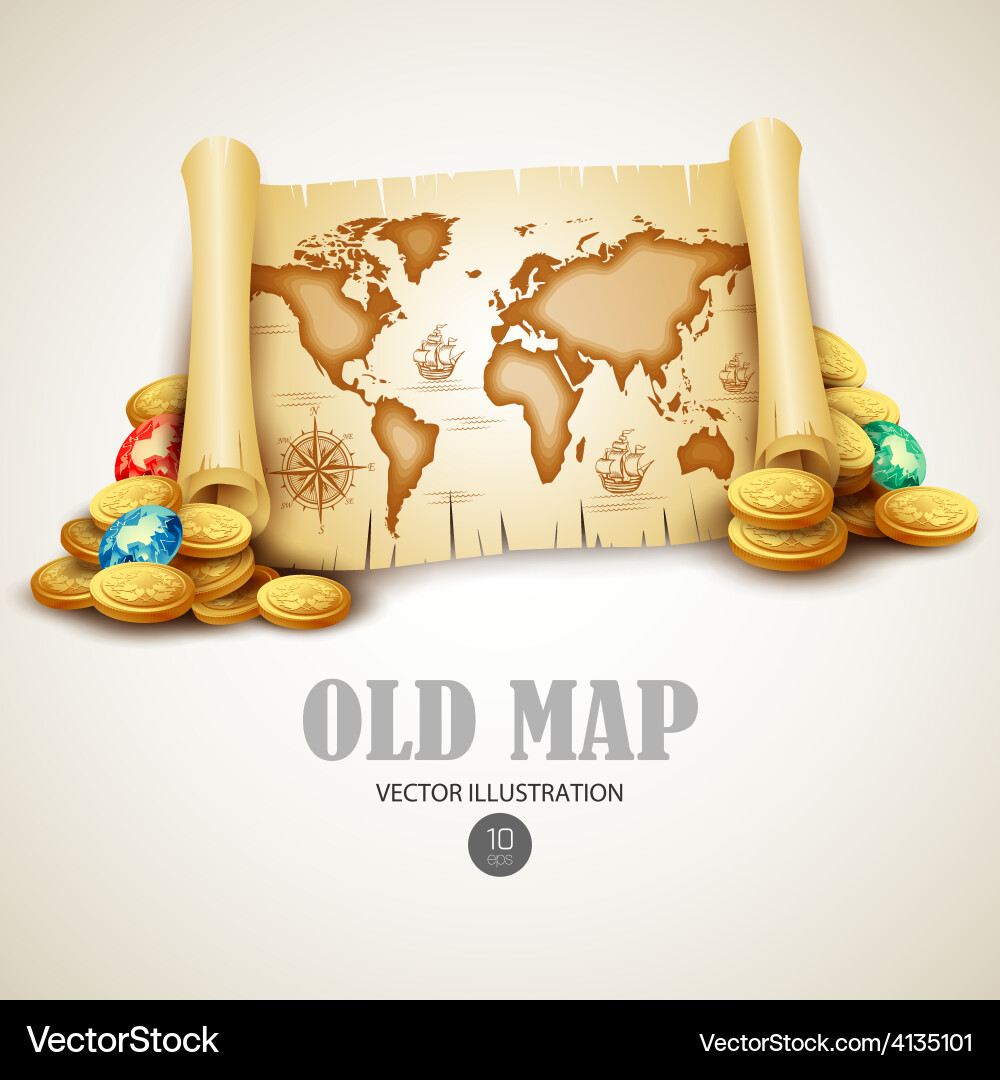 Old map Royalty Free Vector Image - VectorStock