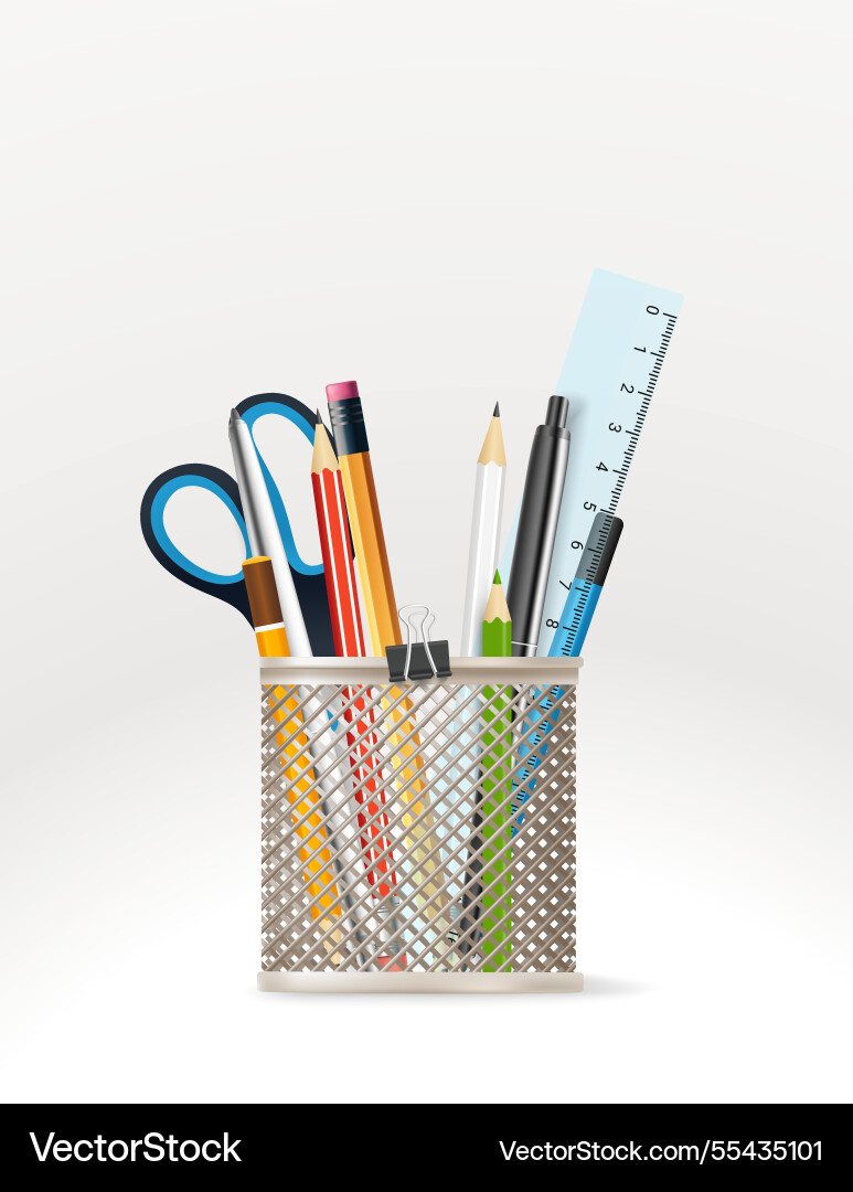 School stationery elements Royalty Free Vector Image