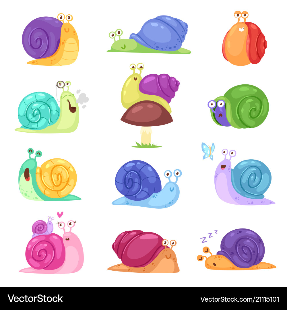 Snail snail-shaped character with shell Royalty Free Vector