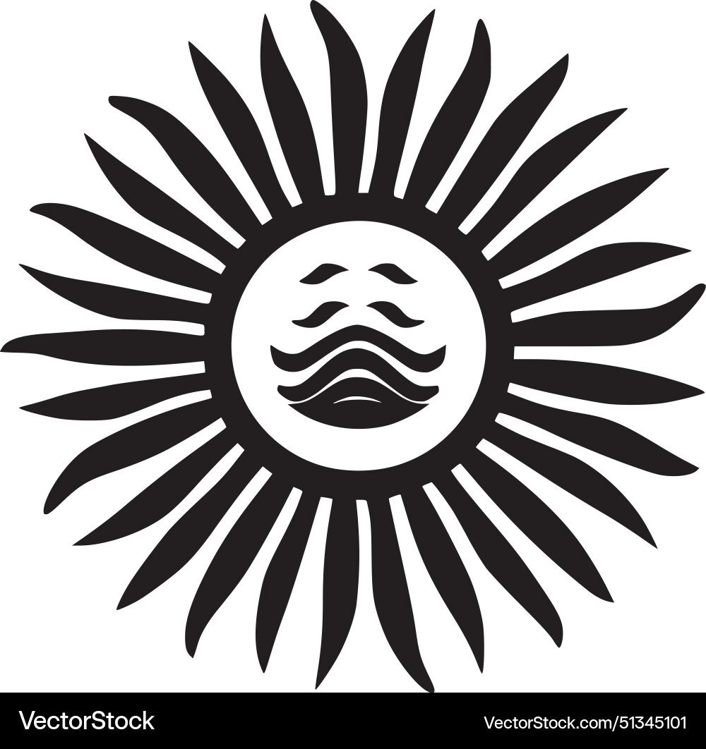 Sun - minimalist and flat logo Royalty Free Vector Image
