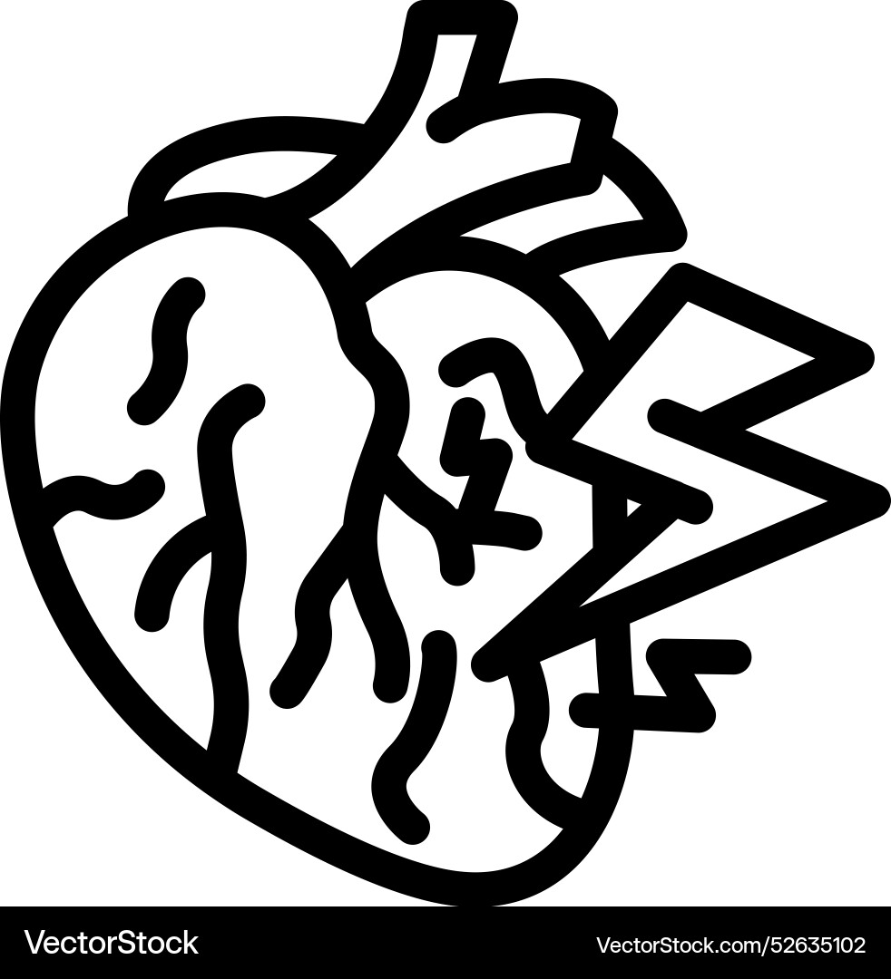 Cardiovascular disease obesity overweight line Vector Image