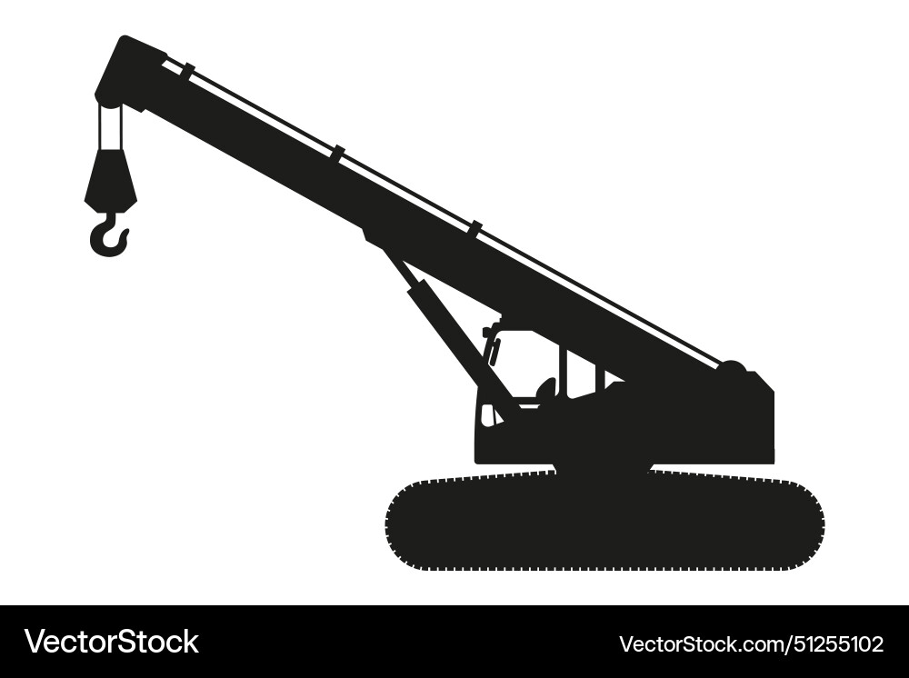 Cartoon telescopic crane silhouette heavy Vector Image