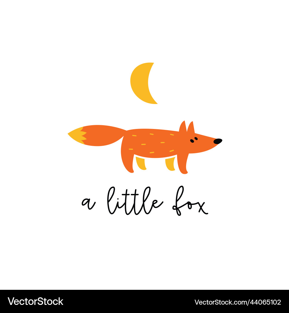 Cute little fox character logo Royalty Free Vector Image