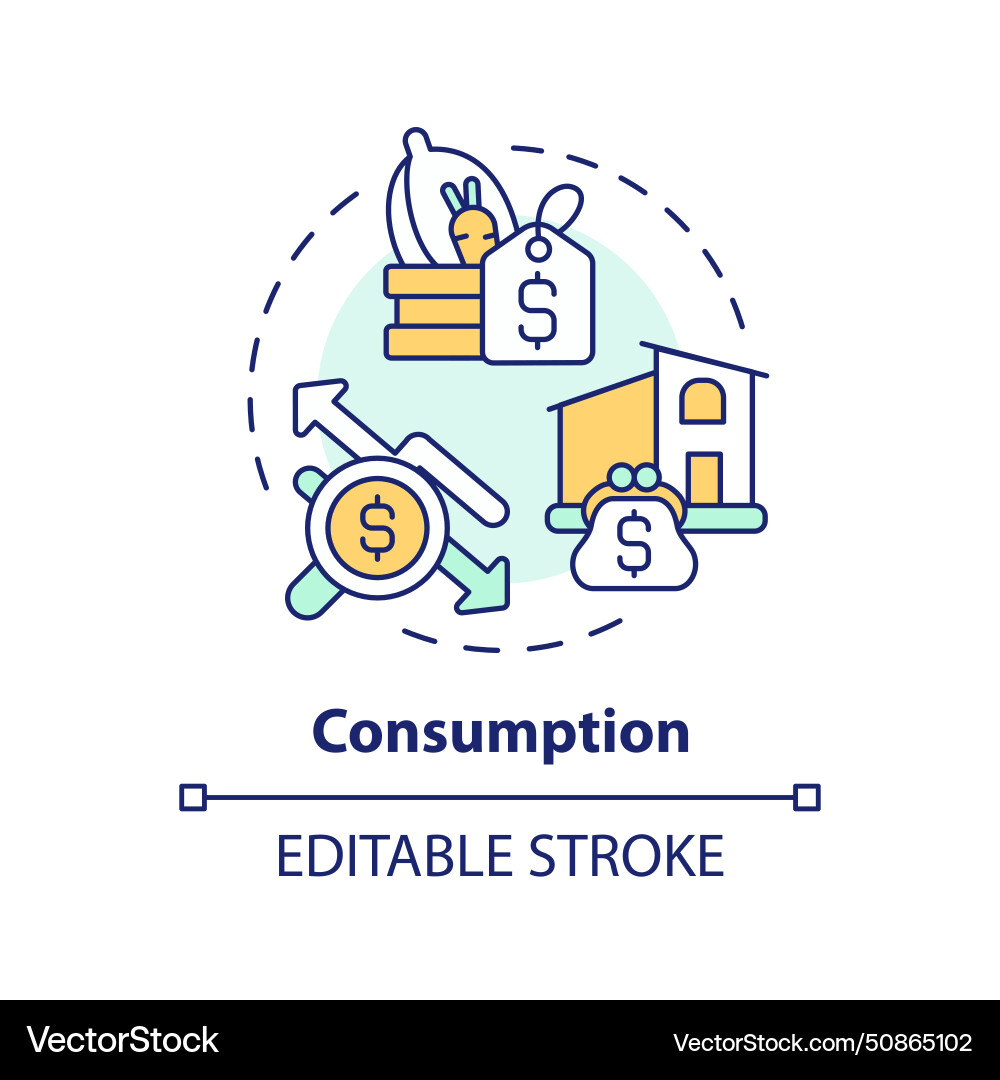 Economical consumption multi color concept icon Vector Image