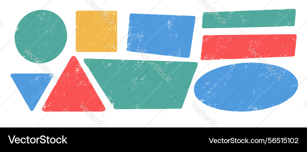 Freehand geometric shape set text boxes graffiti Vector Image