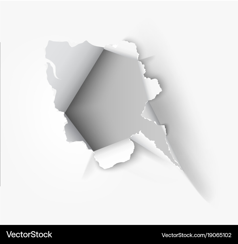 Hole torn in ripped paper Royalty Free Vector Image