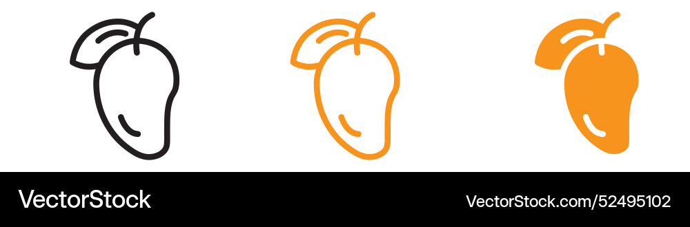 Mango icon set tropical fruit for food and Vector Image