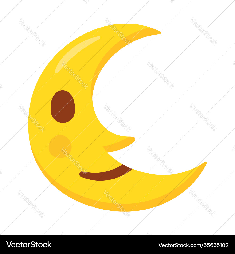 Moon Face Emoji Icon Royalty Free Vector Image
