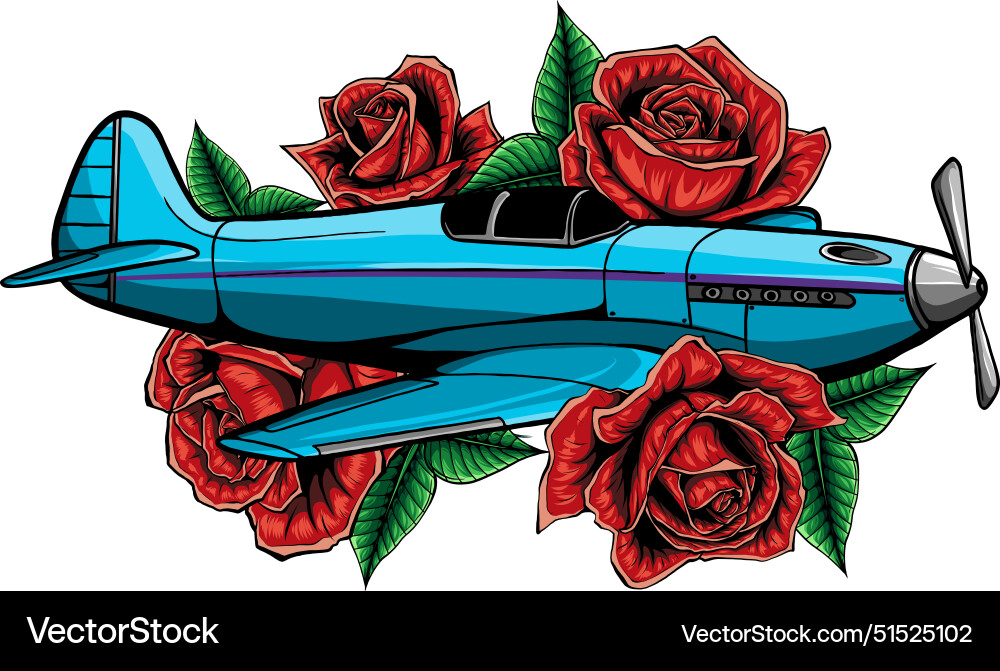Old fighter plane design Royalty Free Vector Image