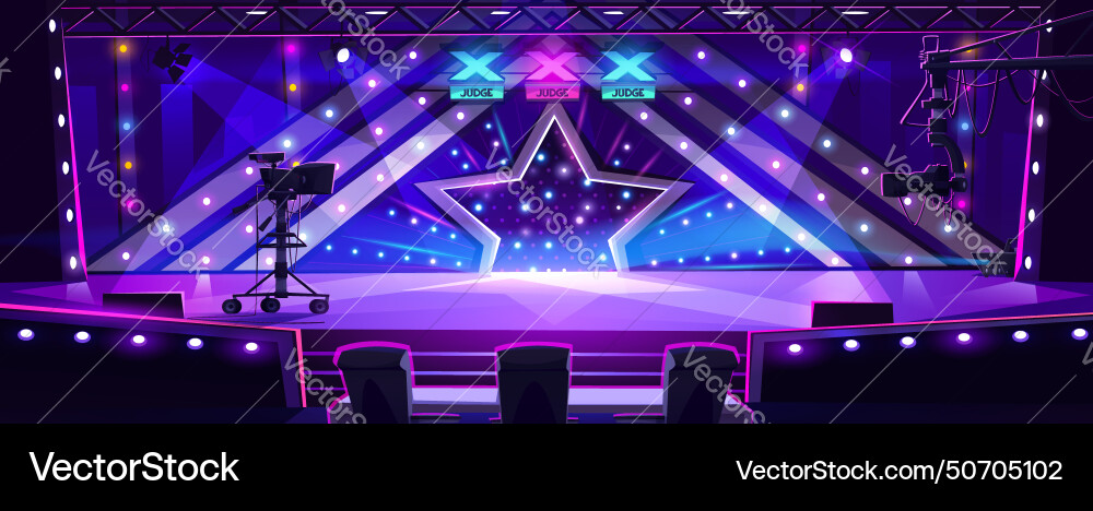 Talent reality show with equipment on stage Vector Image