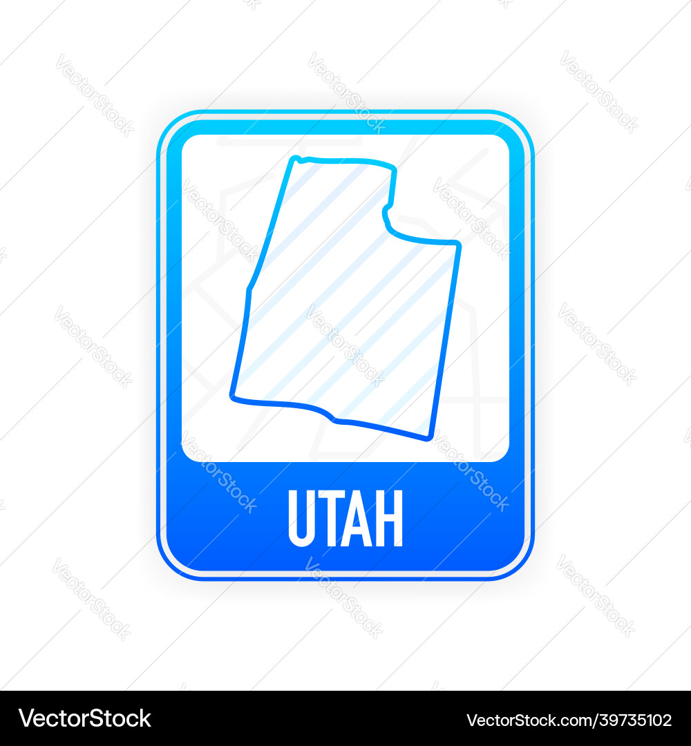 Utah - us state contour line in white color Vector Image