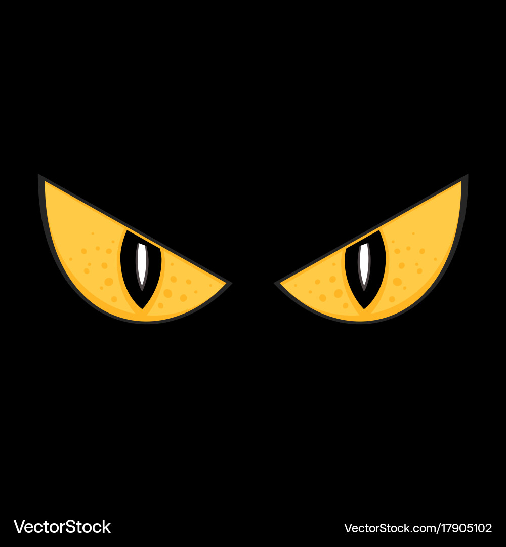 Wild spooky monster eyes isolated Royalty Free Vector Image