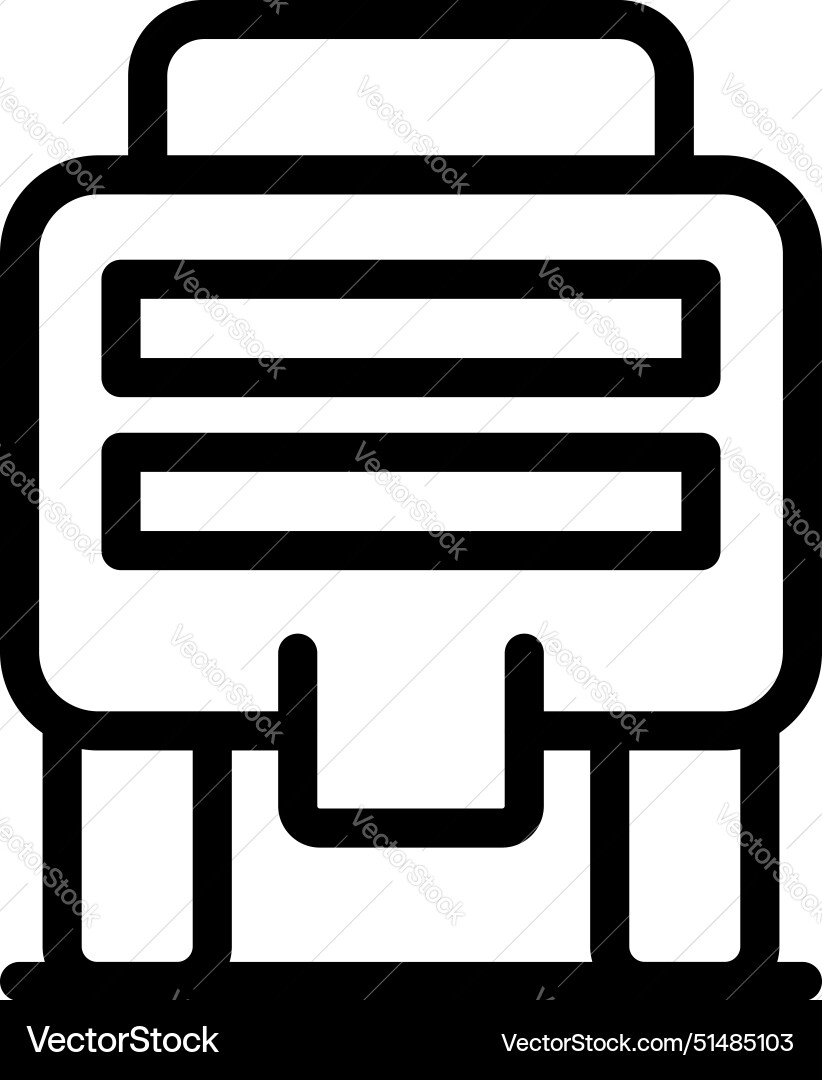 Black and white backpack icon Royalty Free Vector Image