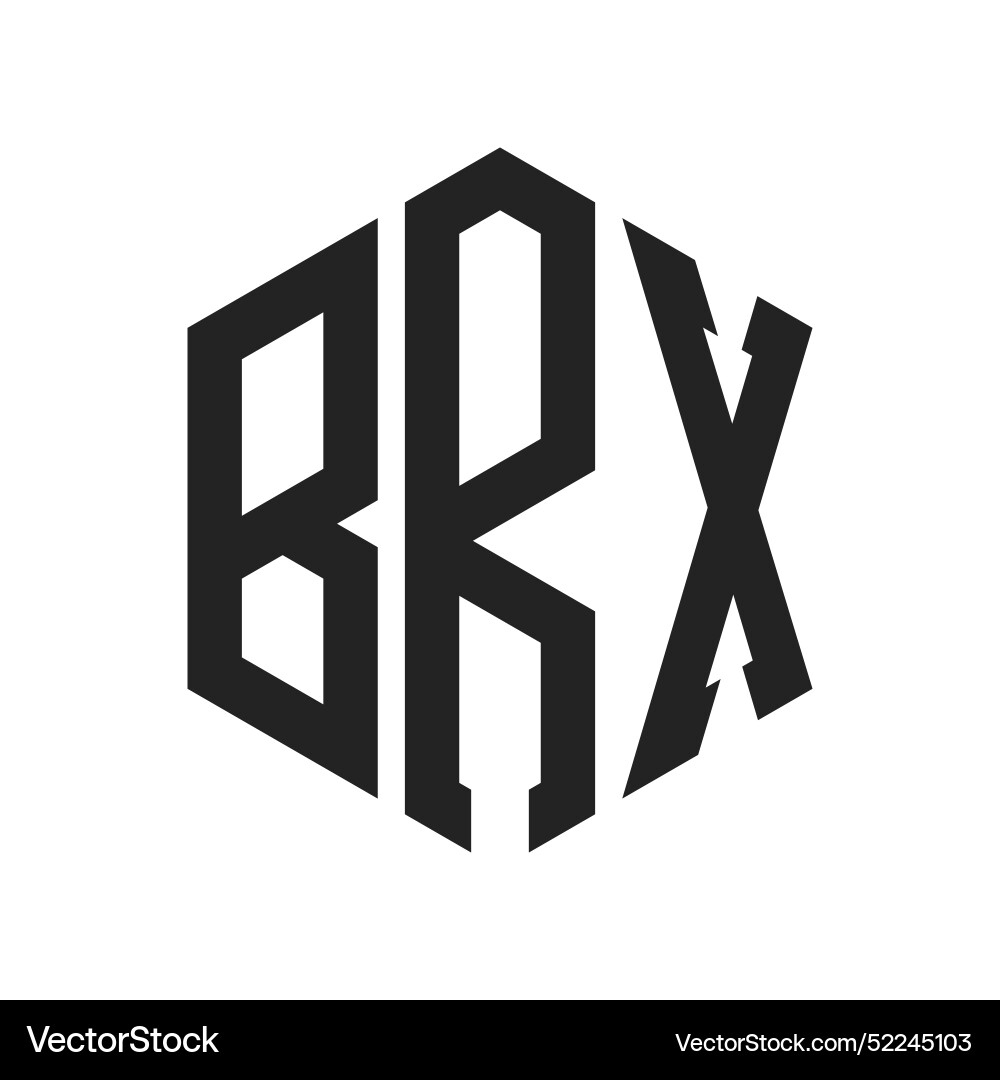 Brx logo design initial letter monogram Royalty Free Vector