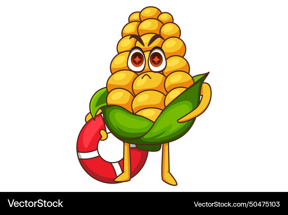 Cute corn character design Royalty Free Vector Image