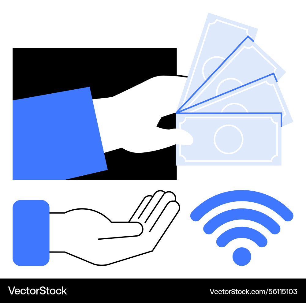 Digital payment and wireless transaction concept Vector Image