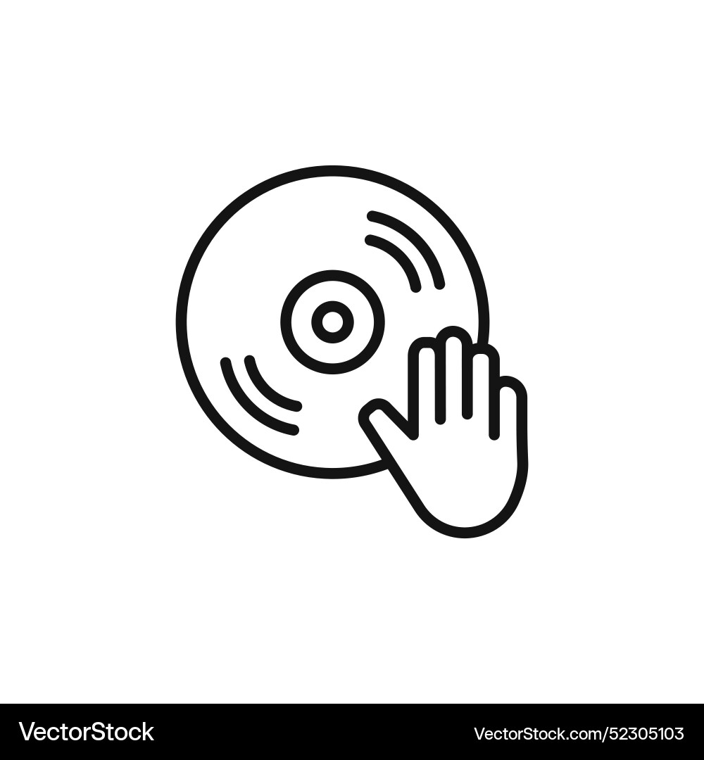 Dj icon outline collection in black and on white Vector Image