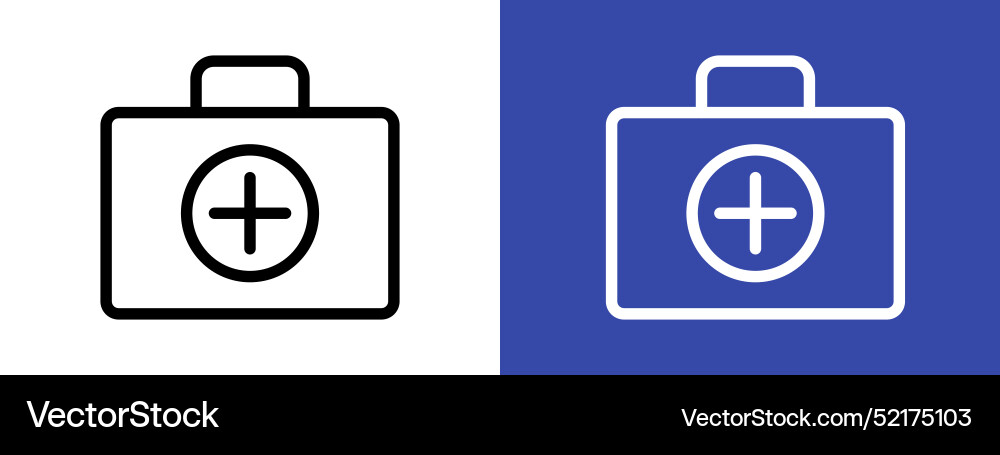 Emergency kit logo sign set outline Royalty Free Vector