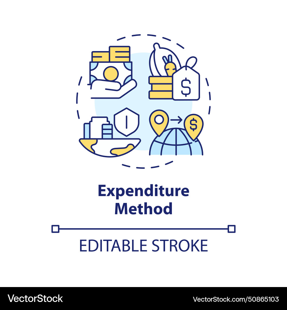 Expenditure method multi color concept icon Vector Image