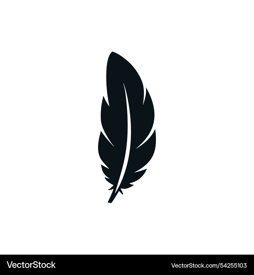 Feather weight light black icon smooth Royalty Free Vector