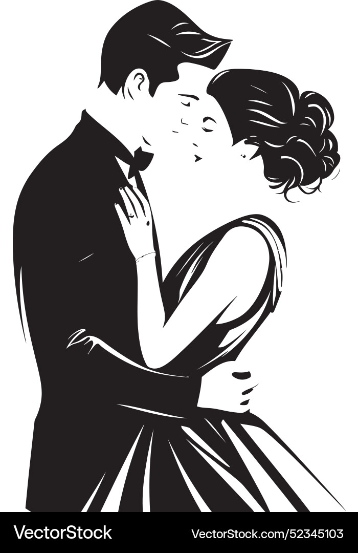 Graphite embrace love momentssleek unity Vector Image