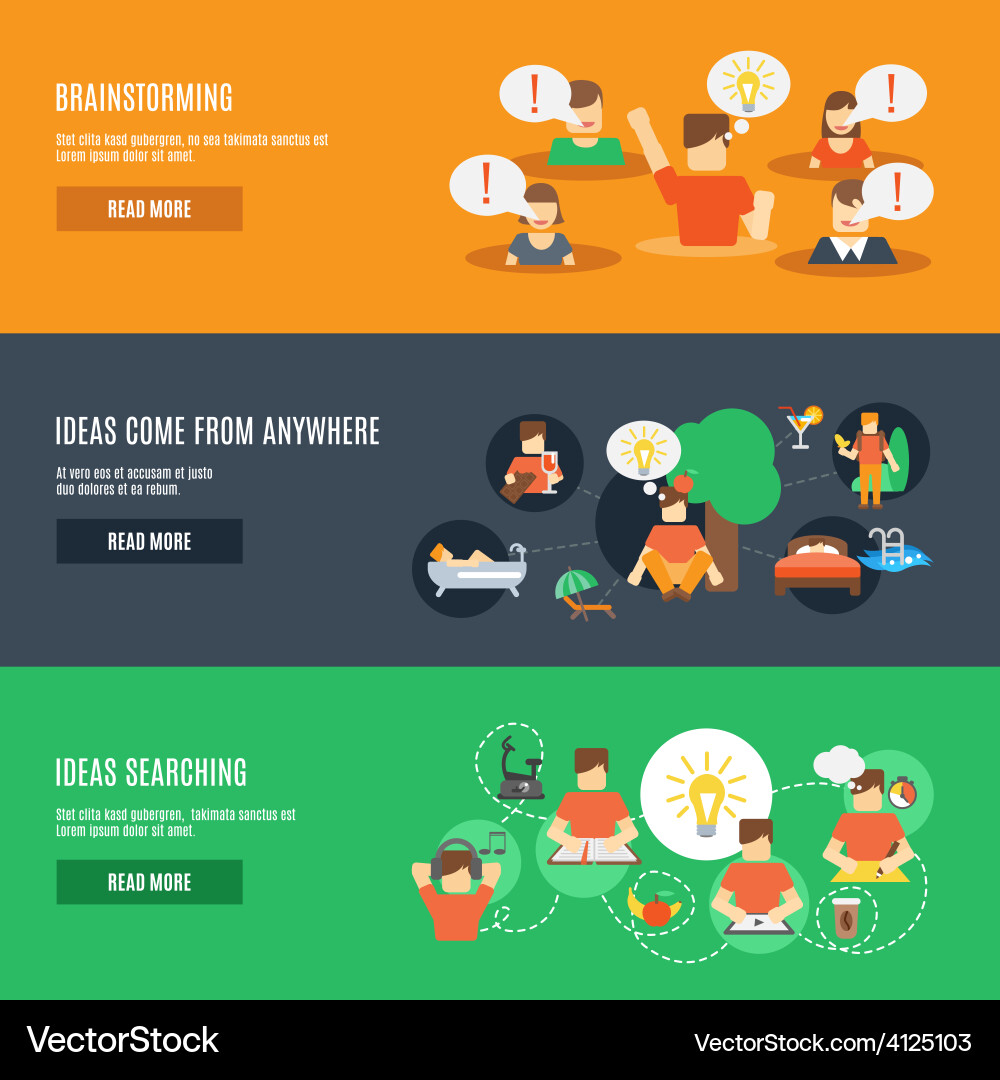 Ideas banner set Royalty Free Vector Image - VectorStock