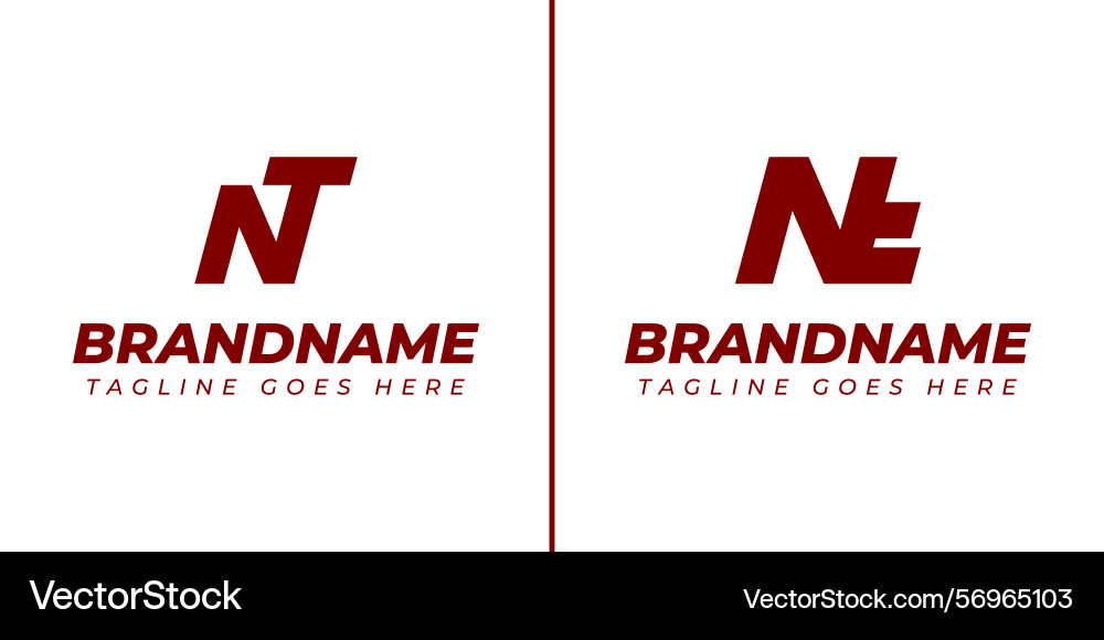 Letters nt monogram logo set suitable for any Vector Image