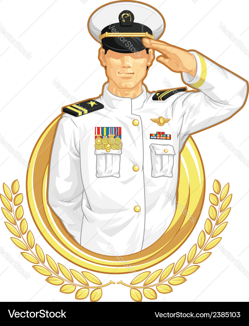 Military Officer Saluting Royalty Free Vector Image