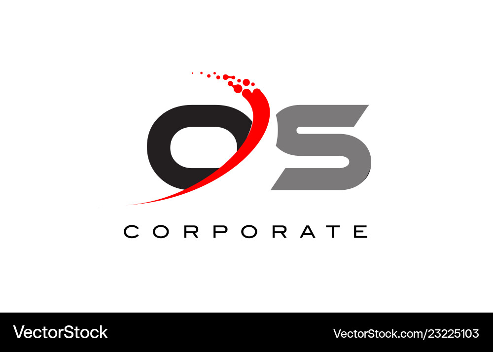 Os modern letter logo design with swoosh Vector Image