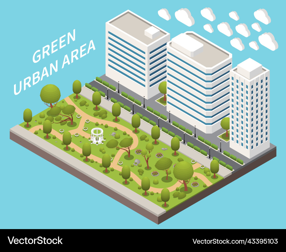 Park landscape elements concept Royalty Free Vector Image