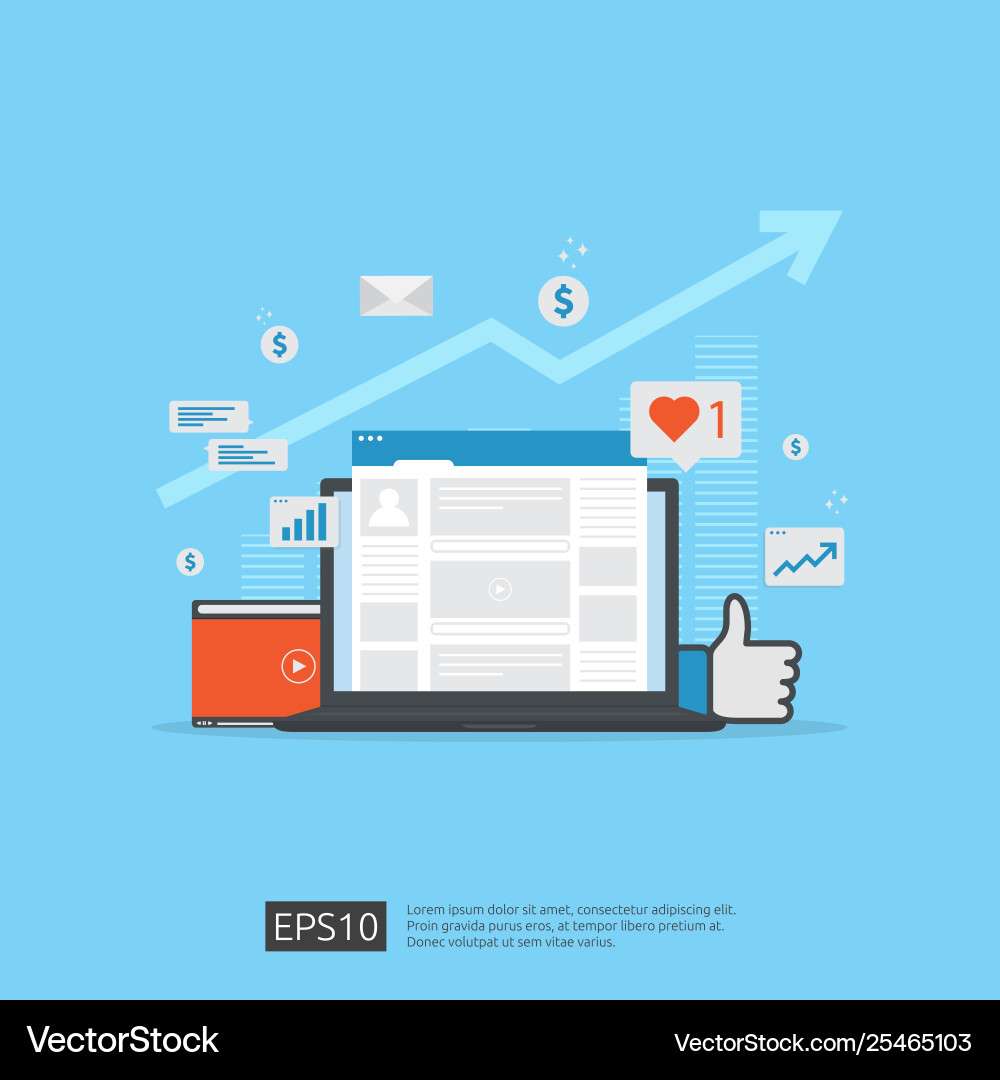 Social media network and digital marketing Vector Image