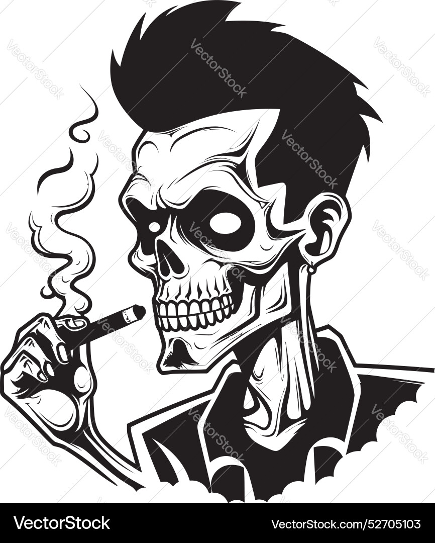 Stylish stogie cartoon guy with a cigar symbol Vector Image