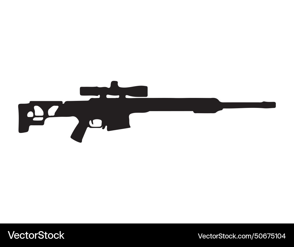 Barret mrad rifle silhouette art Royalty Free Vector Image