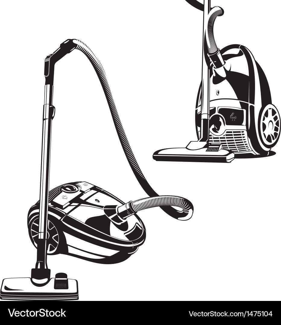 Black and White Vacuum Cleaner Royalty Free Vector Image