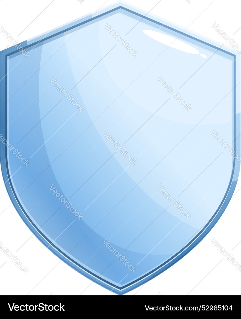 Blue shield providing protection and security Vector Image