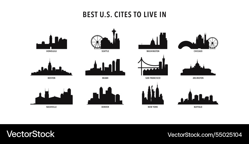 City Skyline Logo Collection Royalty Free Vector Image