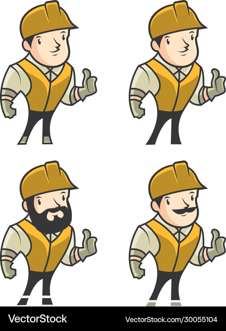 Construction mascot character Royalty Free Vector Image