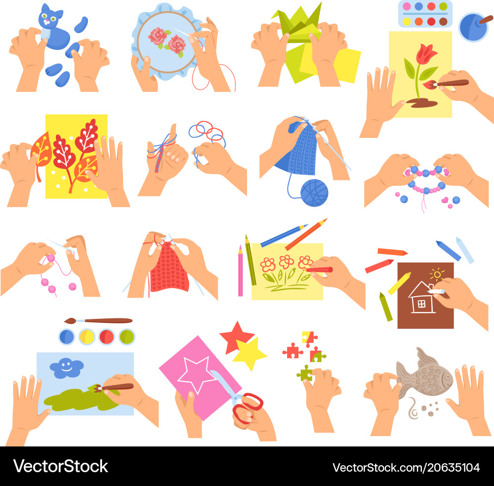 Creative kids set Royalty Free Vector Image - VectorStock