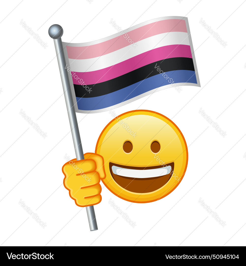 Emoji with gender fluid pride flag large size Vector Image