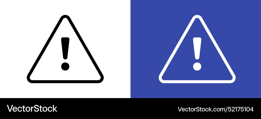 Exclamation mark logo sign set outline Royalty Free Vector