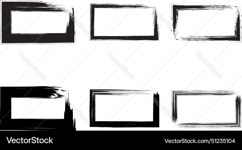 Horizontal rectangle shape grunge brush Royalty Free Vector