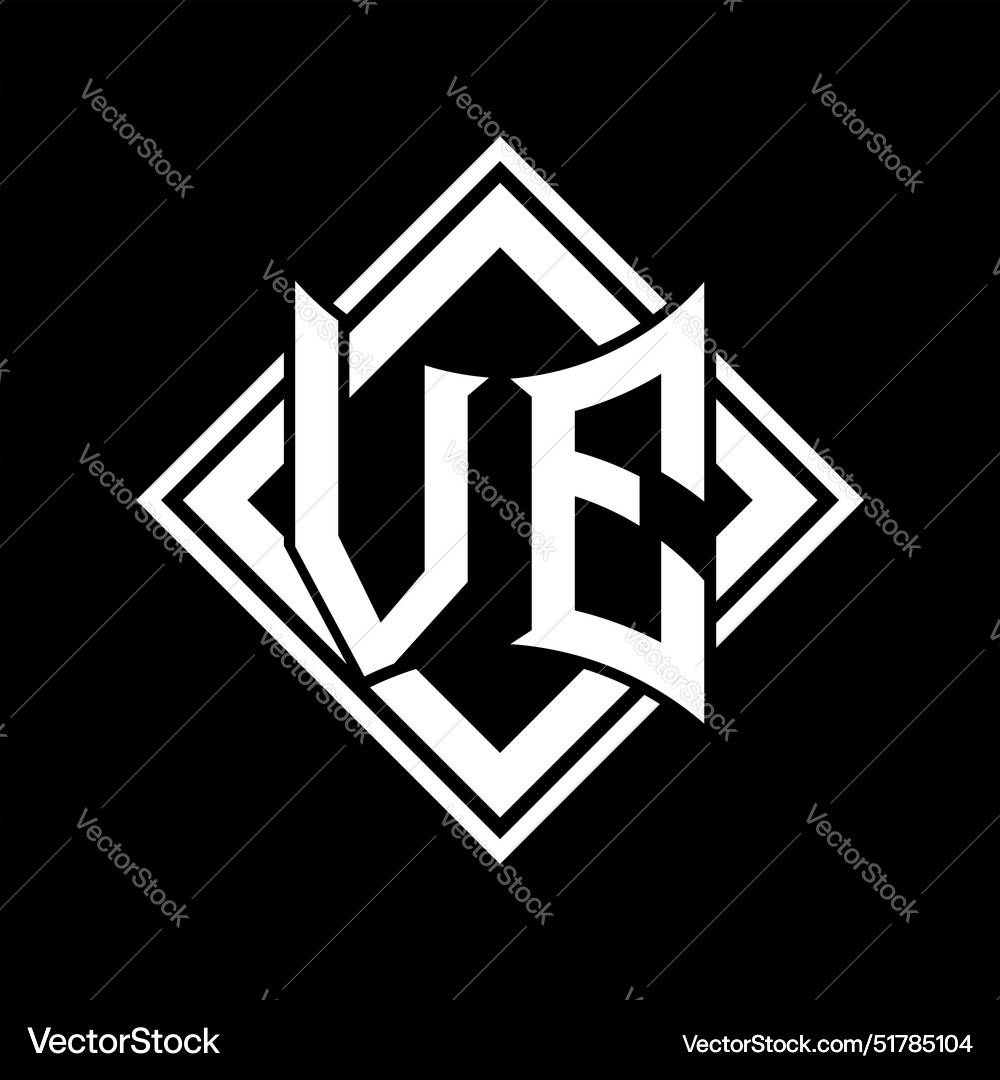 Logo abstract shield shape with square Royalty Free Vector