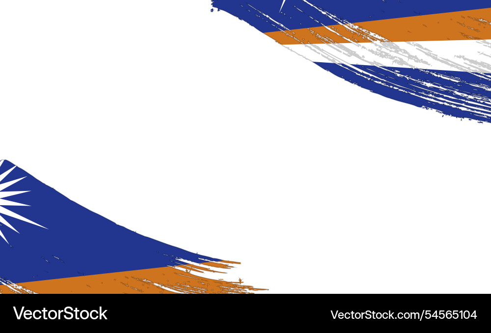 Marshall flag with brush stroke effect grunge Vector Image