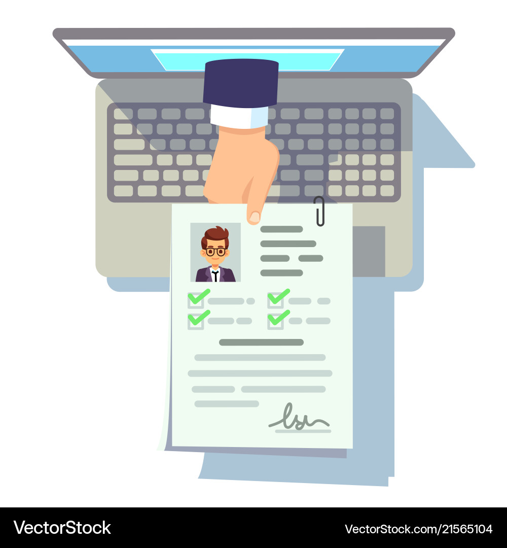 Online Resume Submission Royalty Free Vector Image