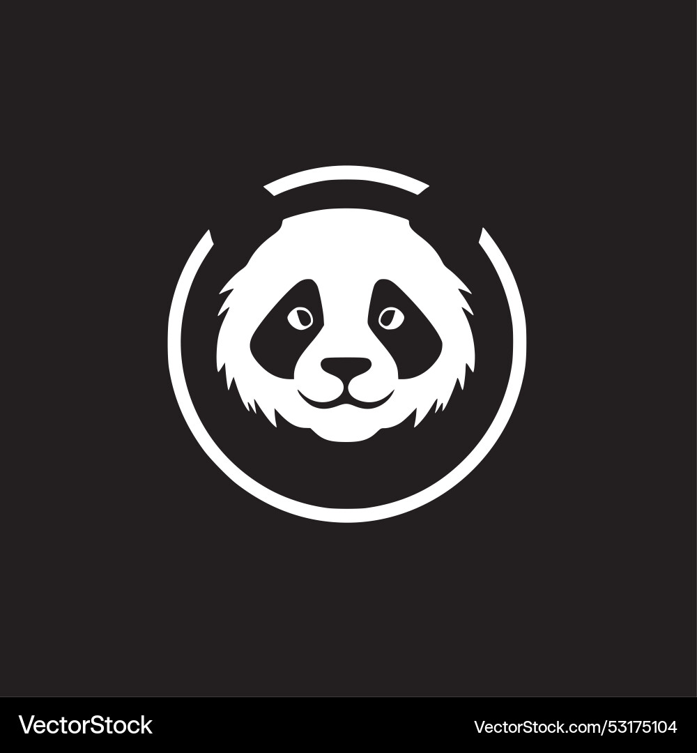 Panda - black and white Royalty Free Vector Image