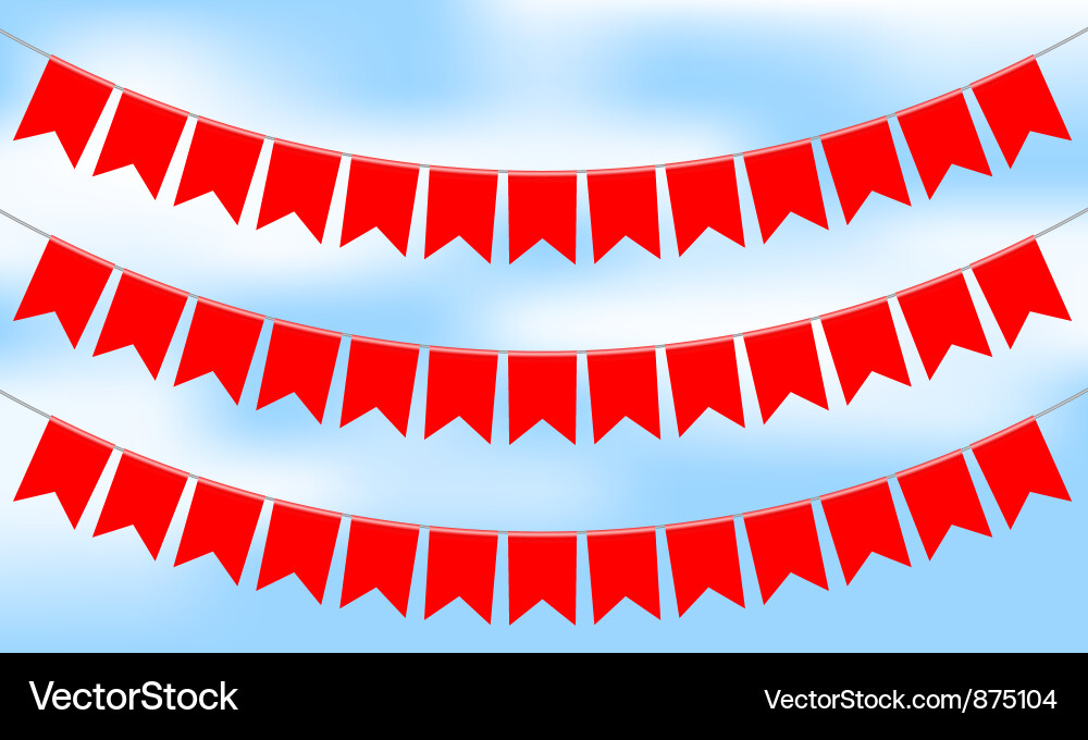 Red bunting Royalty Free Vector Image - VectorStock
