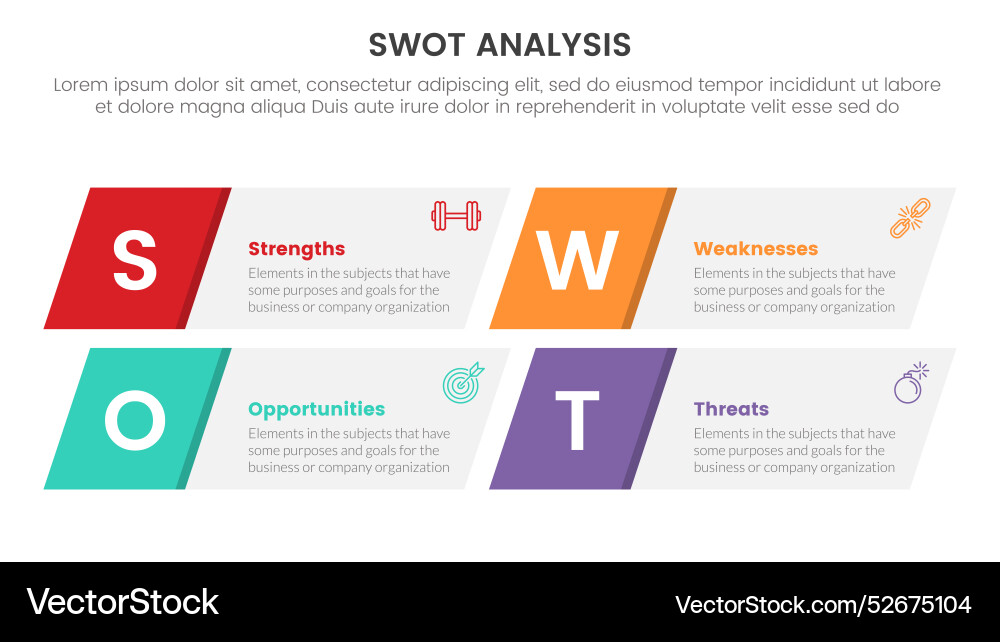 Swot analysis concept infographic template banner Vector Image