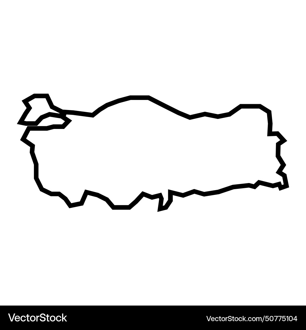 Turkey outline map on white background Royalty Free Vector