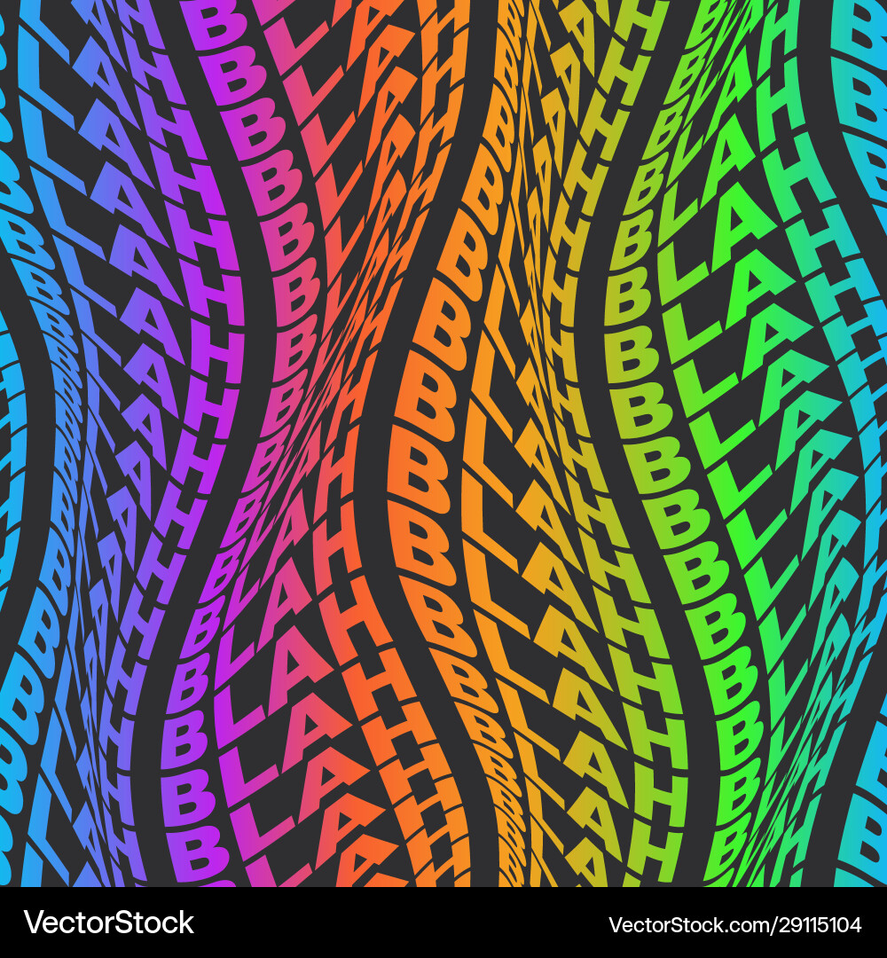 Wavy Rainbow Word Pattern Royalty Free Vector Image